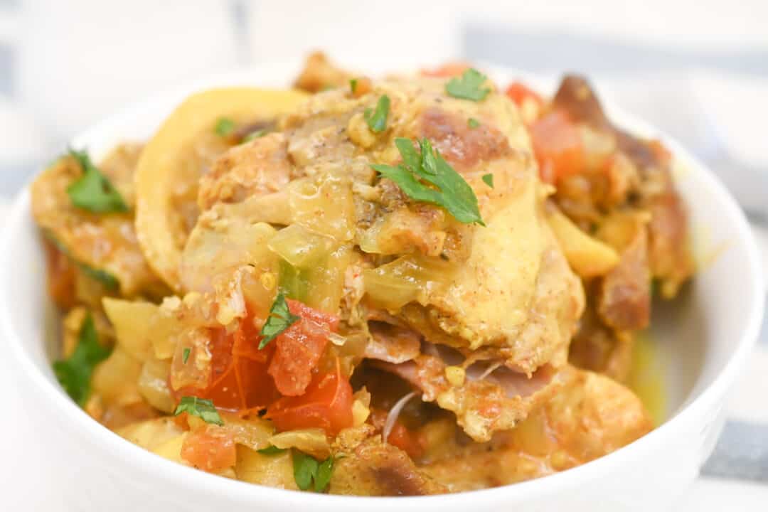 Keto crockpot chicken thighs: North African Chicken Thighs