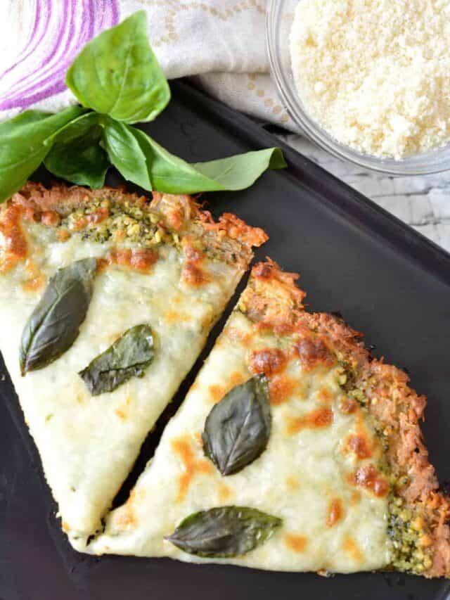 Keto Pizza Crust Recipe Chicken Crust Pesto Pizza - Everyday Ketogenic