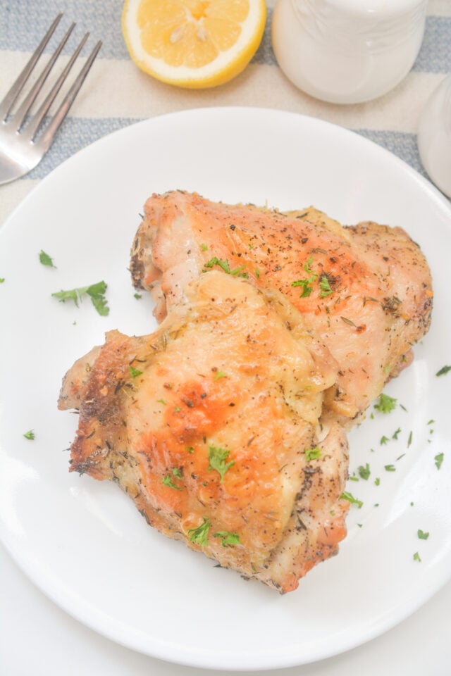 Low Carb Honey Lemon Thyme Baked Chicken Thighs Recipe - Everyday Ketogenic